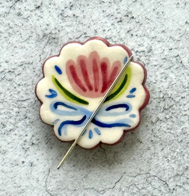 Flower Ceramic Needleminder: Cross Stitch Accessory - Etsy