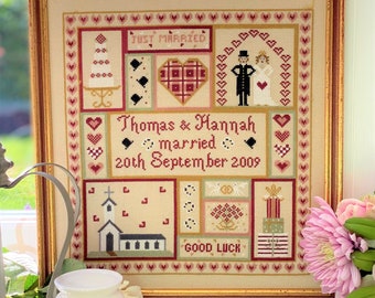 Confetti Wedding Sampler Cross Stitch Kit | Etsy