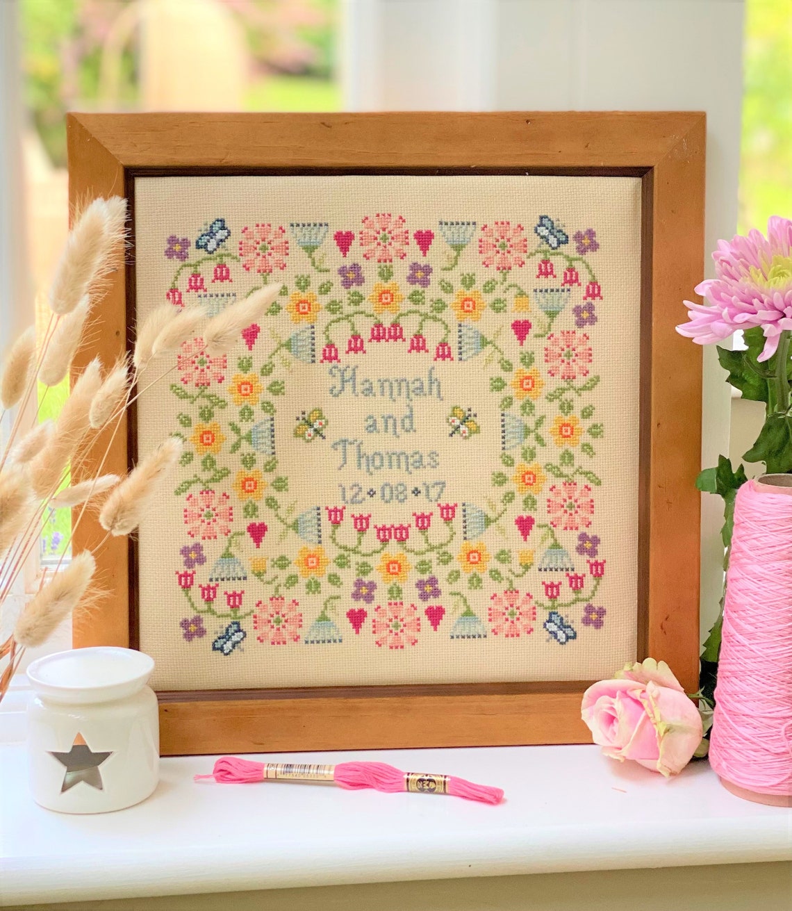 Flower Wedding Cross Stitch Kit - Etsy