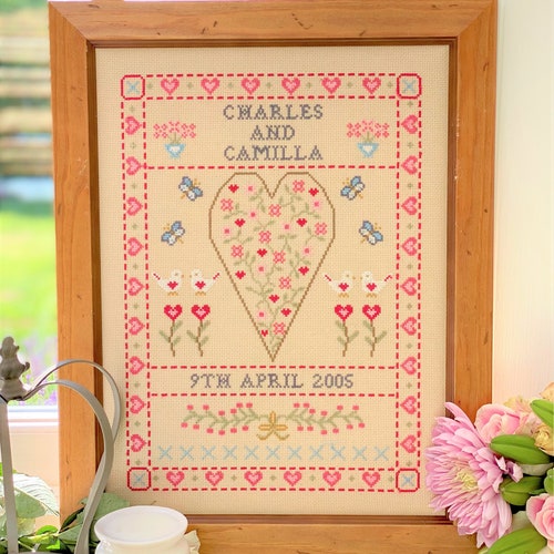 Scandi Heart Wedding Cross Stitch Kit - Etsy