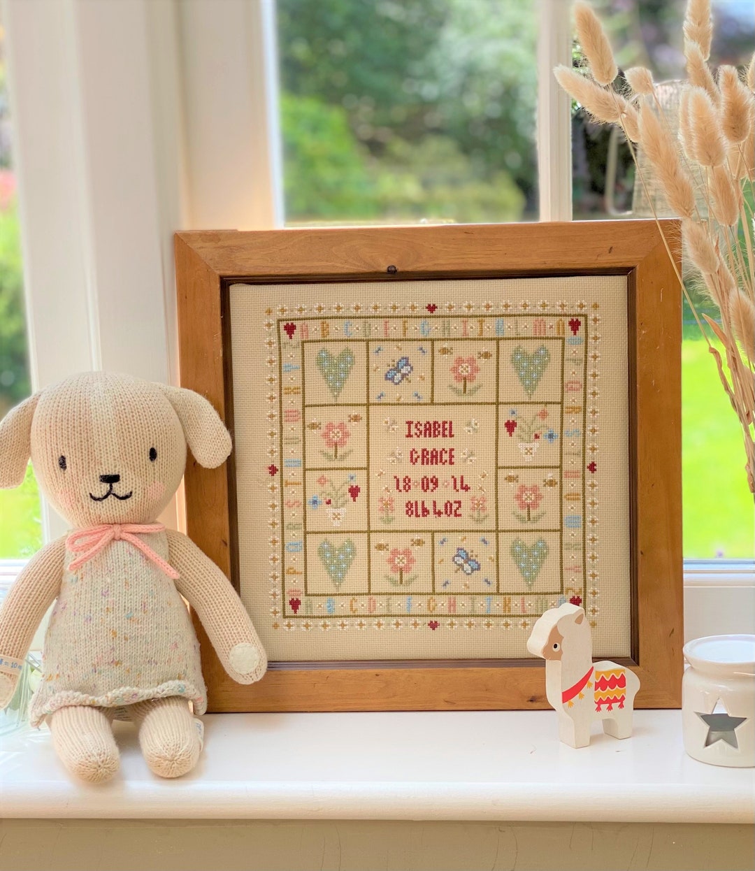 Four Hearts Birth Cross Stitch Kit - Etsy
