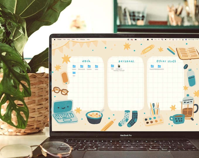 Self Care Desktop Wallpaper Files & Folders Organiser | Cute ...