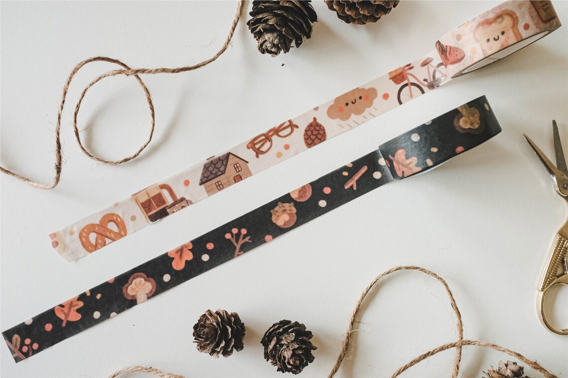 Set of 2 Cozy Autumn Washi Tapes 10m X 15mm Cute Autumn Fall - Etsy