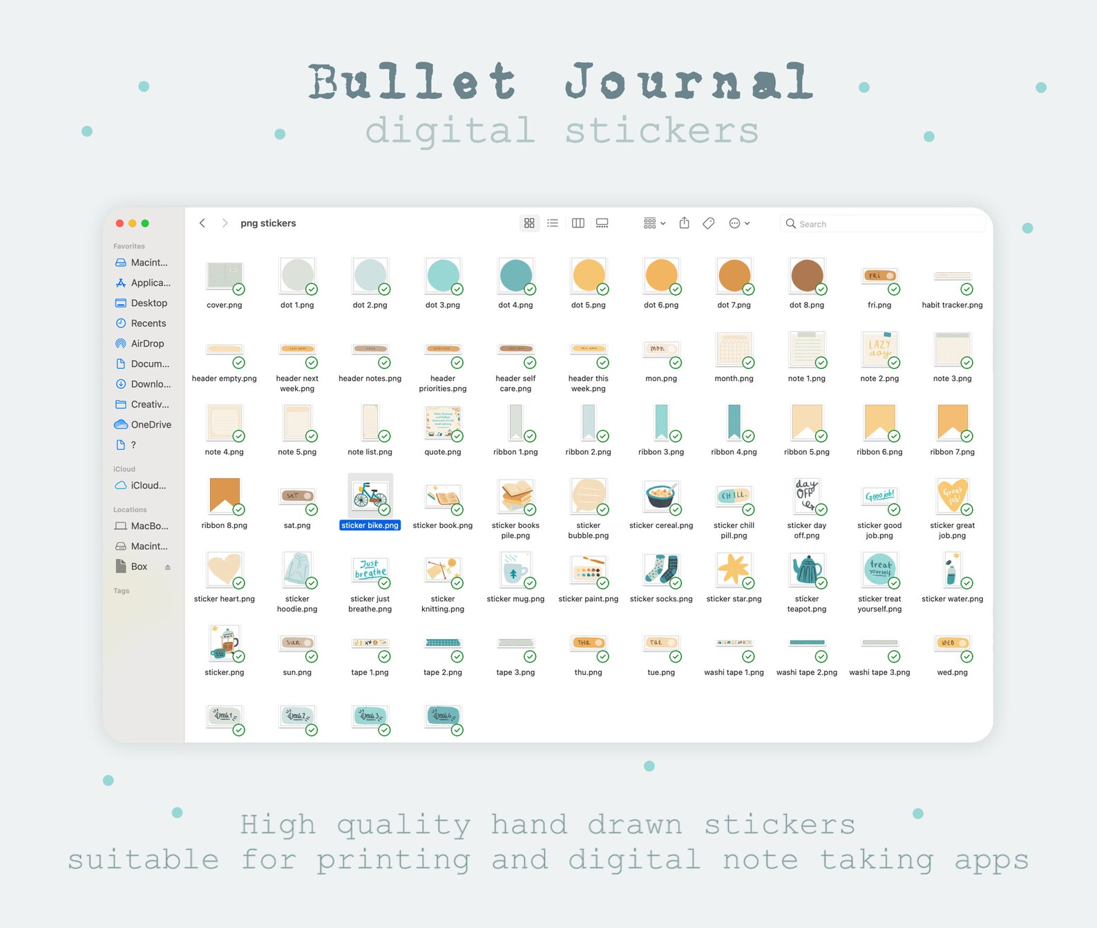 Self Care Bullet Journal Printable Kit Cute Illustrated - Etsy