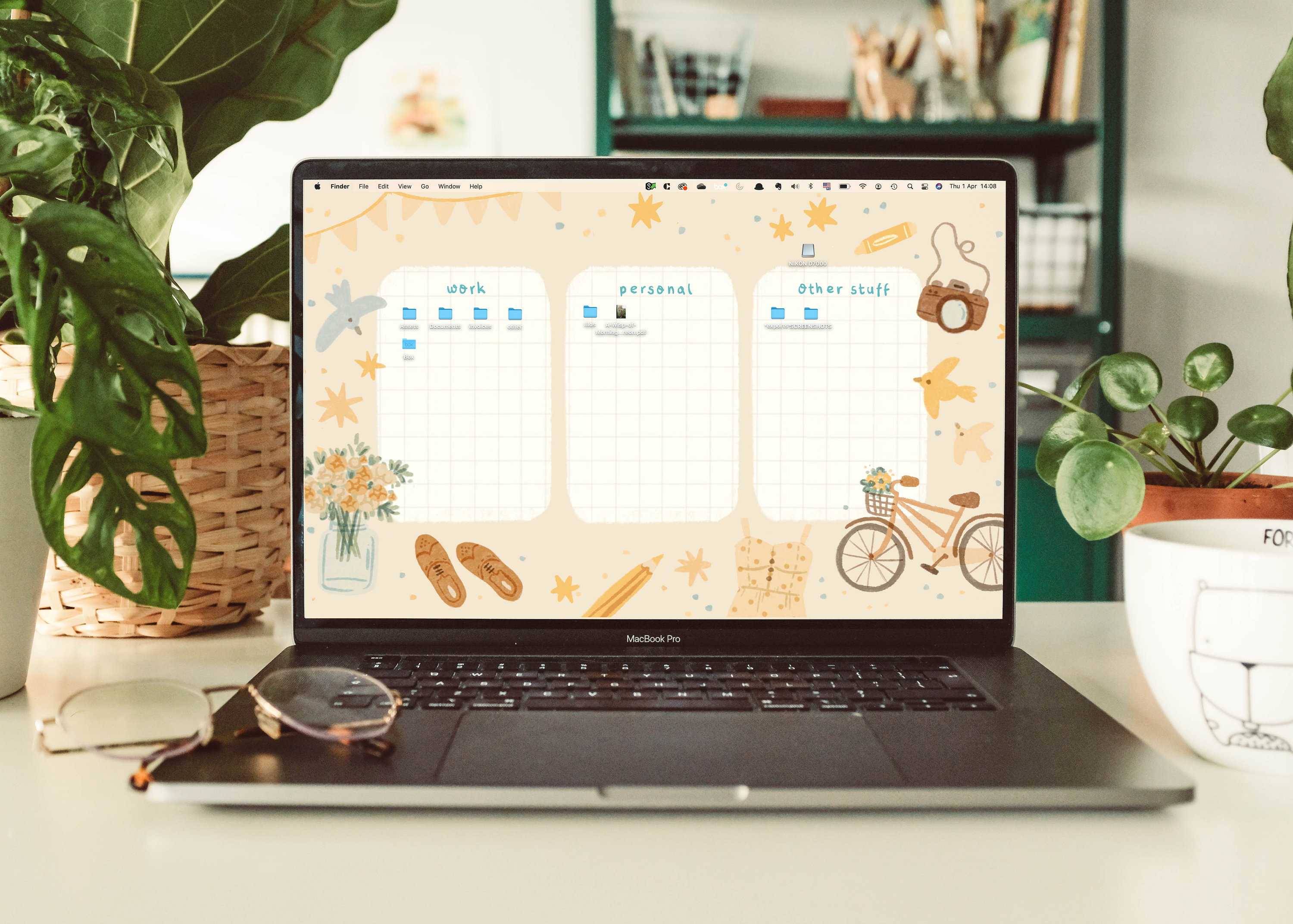 Slow Living Desktop Wallpaper Files & Folders Organiser / Cute - Etsy ...