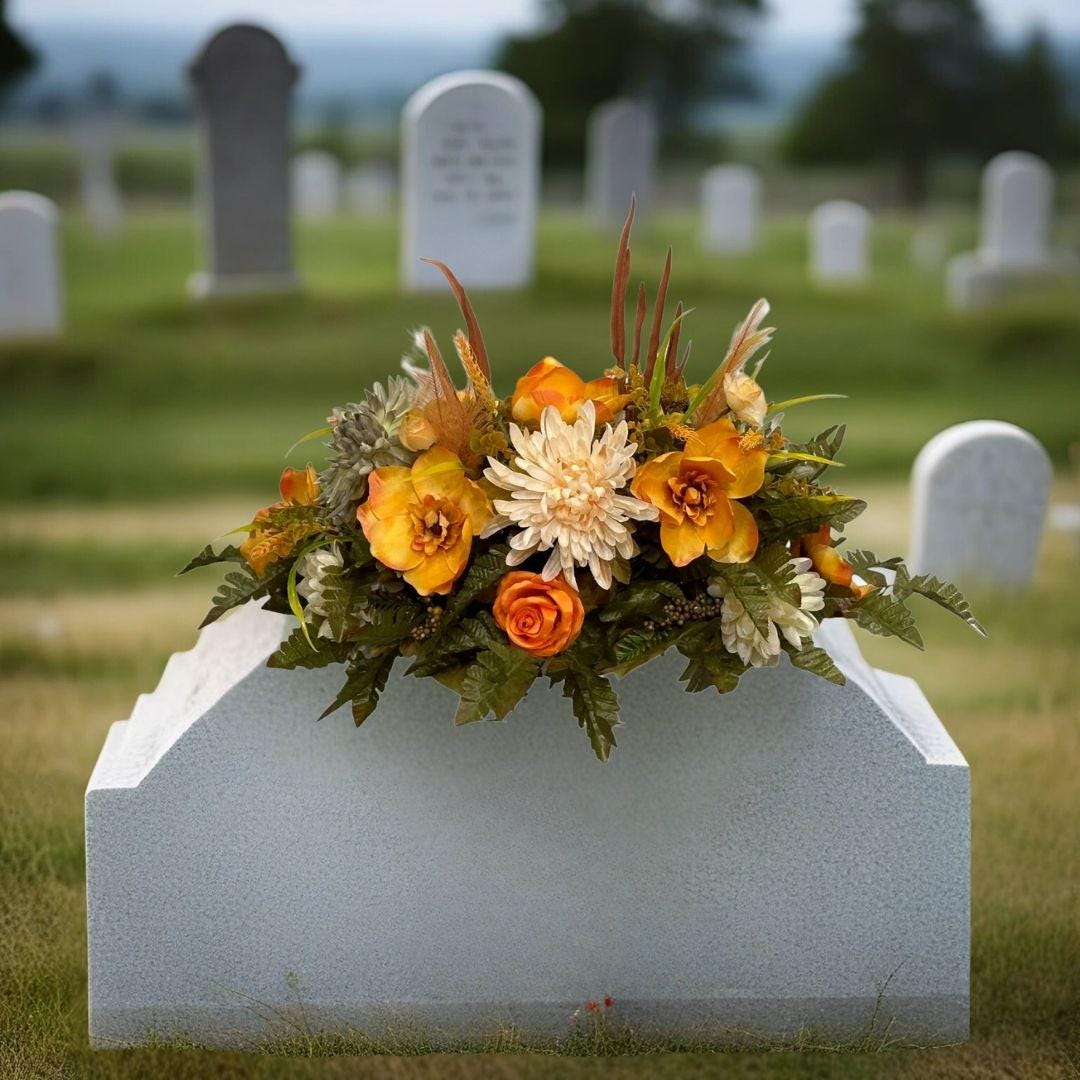 Autumn Mix Cemetery Saddle Fall Cemetery Flowers Cemetery Decoration ...