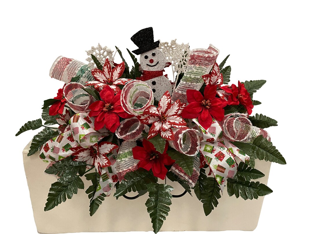 Handmade Christmas Cemetery Saddle - Fall Cemetery Flowers - Cemetery ...