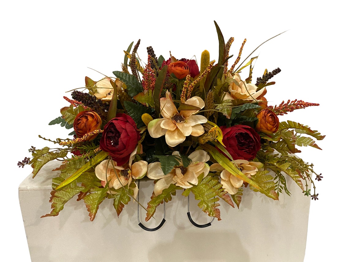 Autumn Mix Cemetery Saddle Fall Cemetery Flowers Cemetery - Etsy