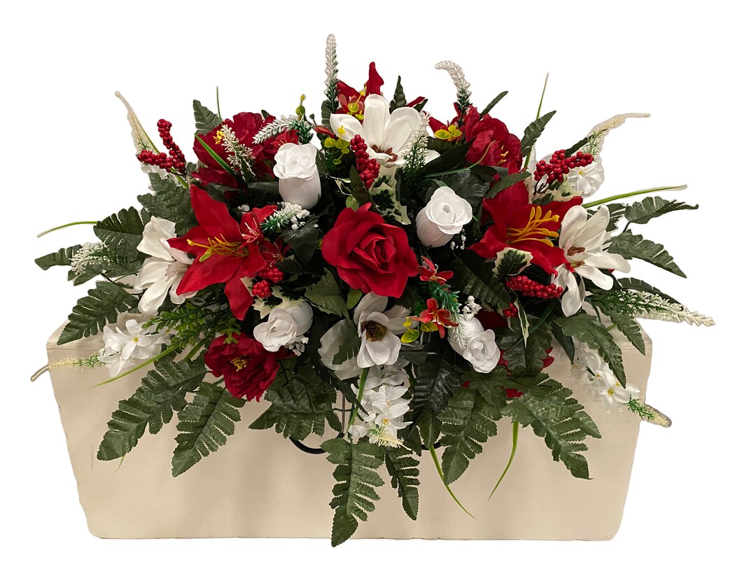 Christmas Cemetery Saddle - Fall Cemetery Flowers - Cemetery Decoration ...