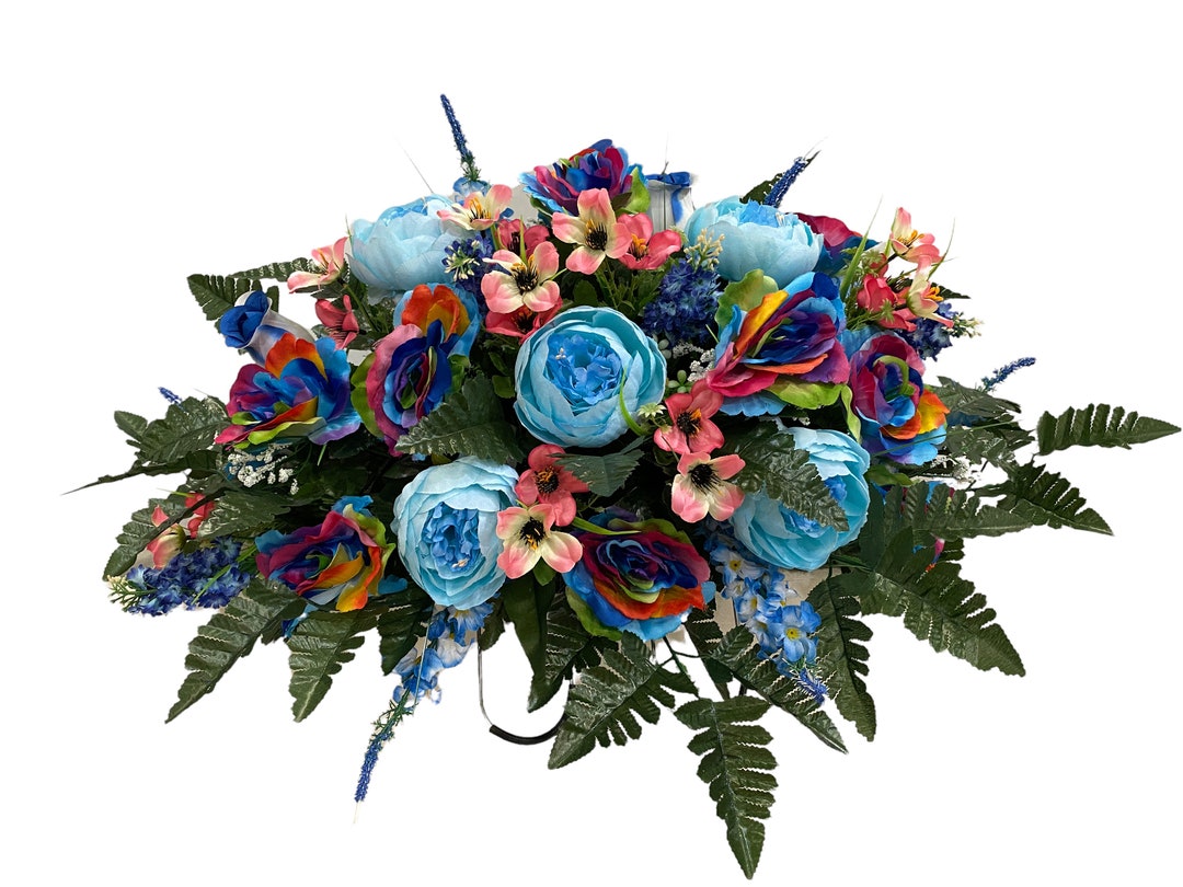 Cemetery Saddle - Spring Cemetery Flowers - Cemetery Decoration -flower ...