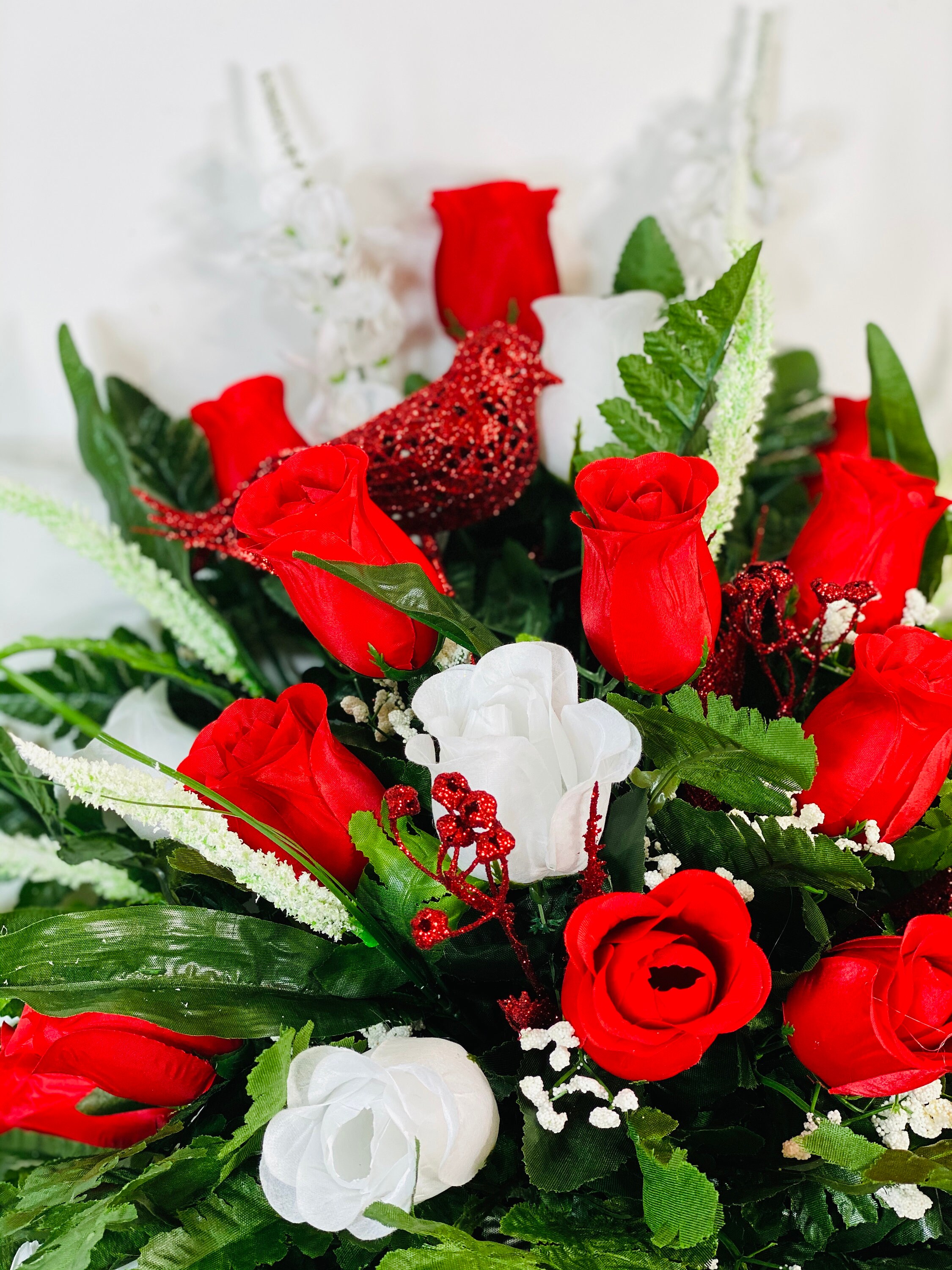 360 Degree All Around Handmade Cone Vase Red and White Roses | Etsy