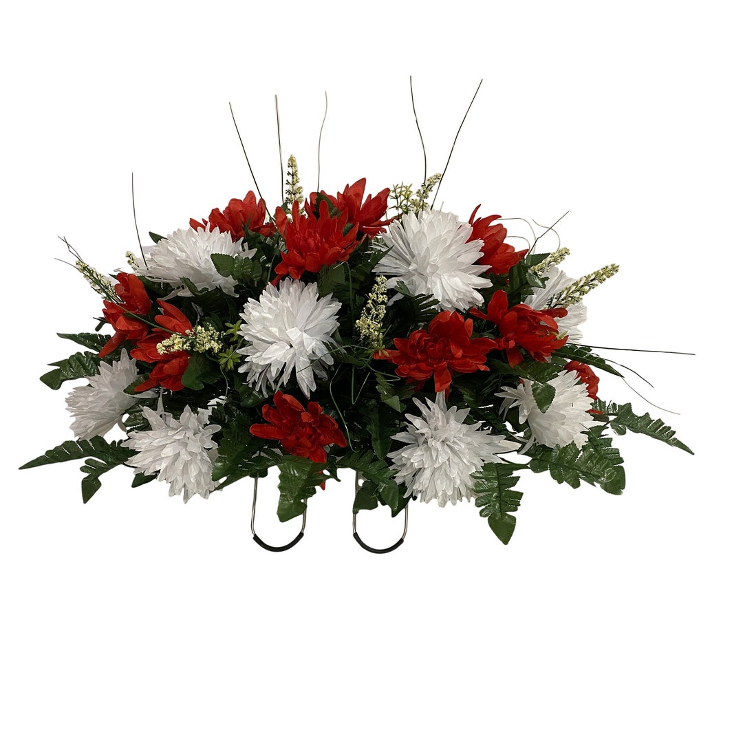 Valentine Red Rose Cemetery Saddle - Spring Cemetery Flowers - Cemetery ...