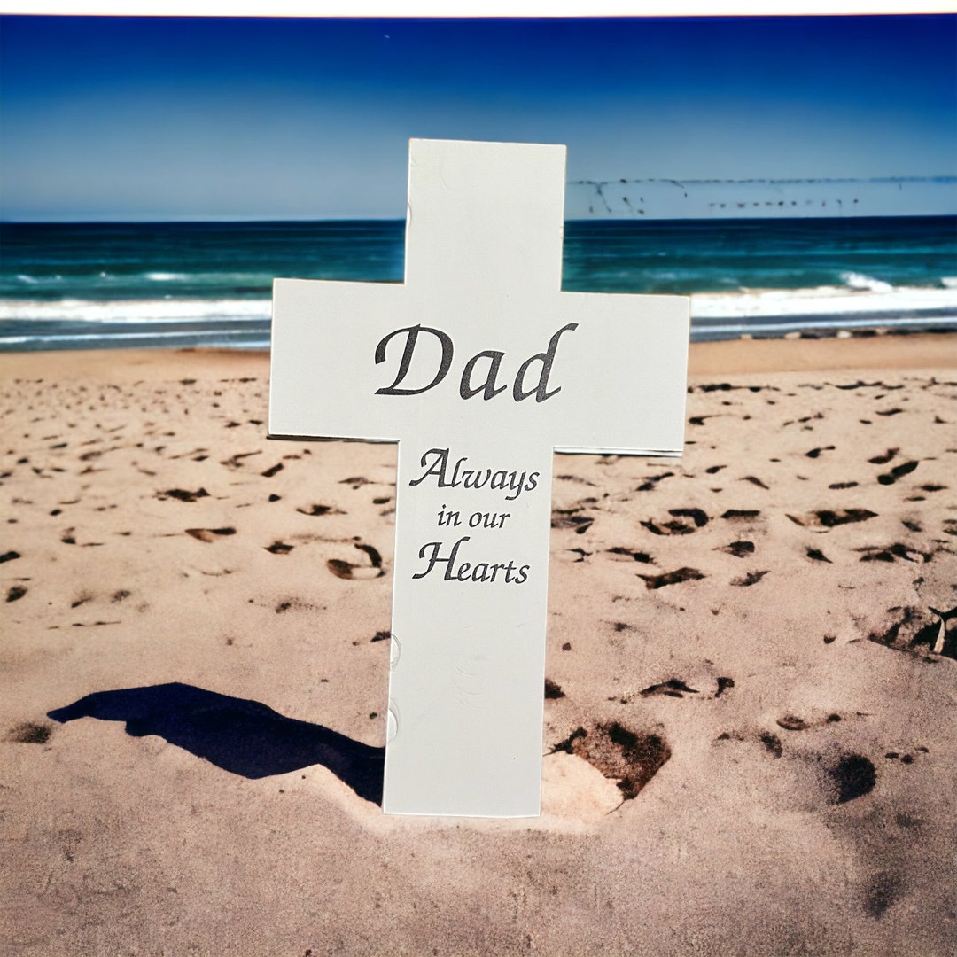 Dad Always in Our Heart Cross Memorial Sign - Etsy
