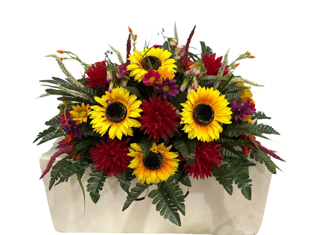 Yellow Red Cemetery Saddle Spring Cemetery Flowers - Etsy