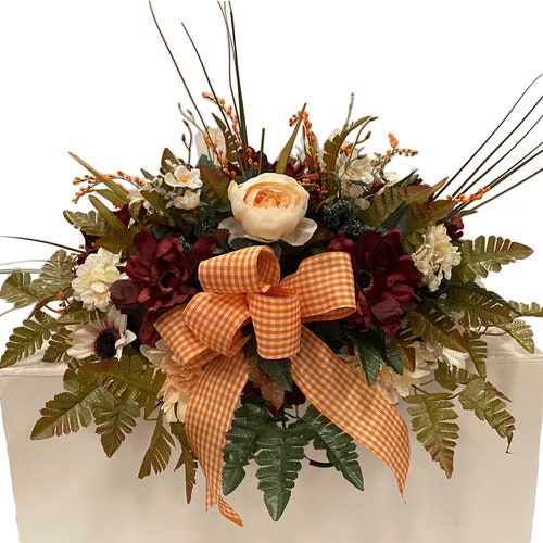 Autumn Mix Cemetery Saddle Fall Cemetery Flowers Cemetery - Etsy
