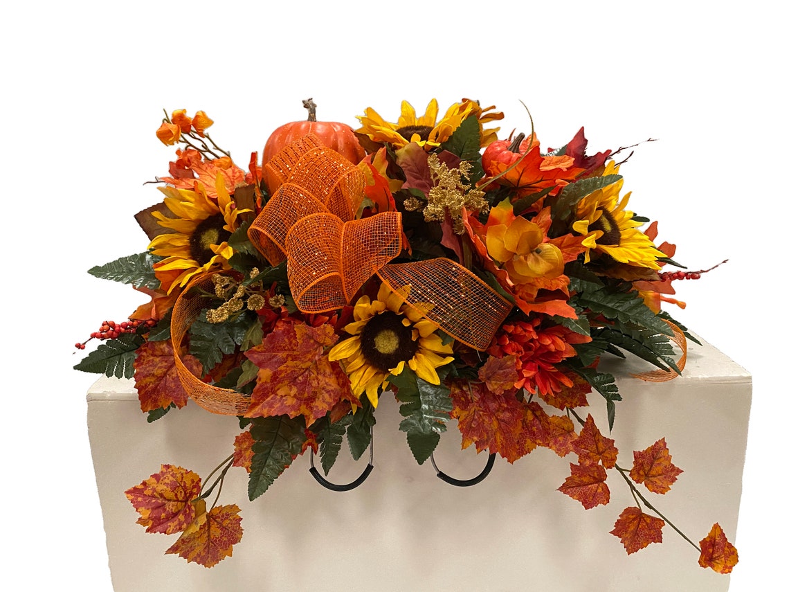 Autumn Mix Cemetery Saddle Fall Cemetery Flowers Cemetery - Etsy