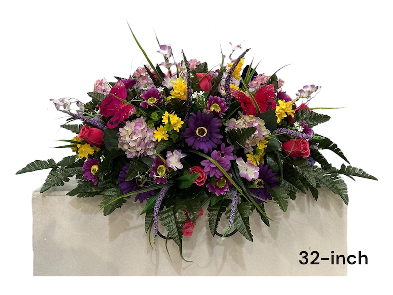 Spring Cemetery Saddle - Spring Cemetery Flowers - Cemetery Decoration ...