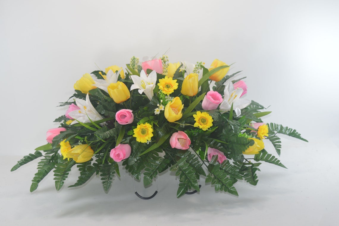 Cemetery Saddle - Spring Cemetery Flowers - Cemetery Decoration -flower ...