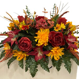 Autumn Mix Cemetery Saddle Fall Cemetery Flowers Cemetery Decoration ...