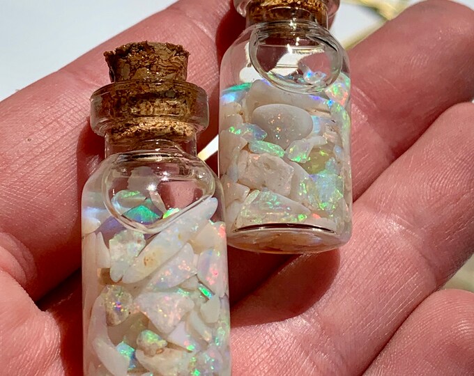Raw Opal Fairy Bottle, Australian Opal, Mini Rough Opal Chips, Opal ...