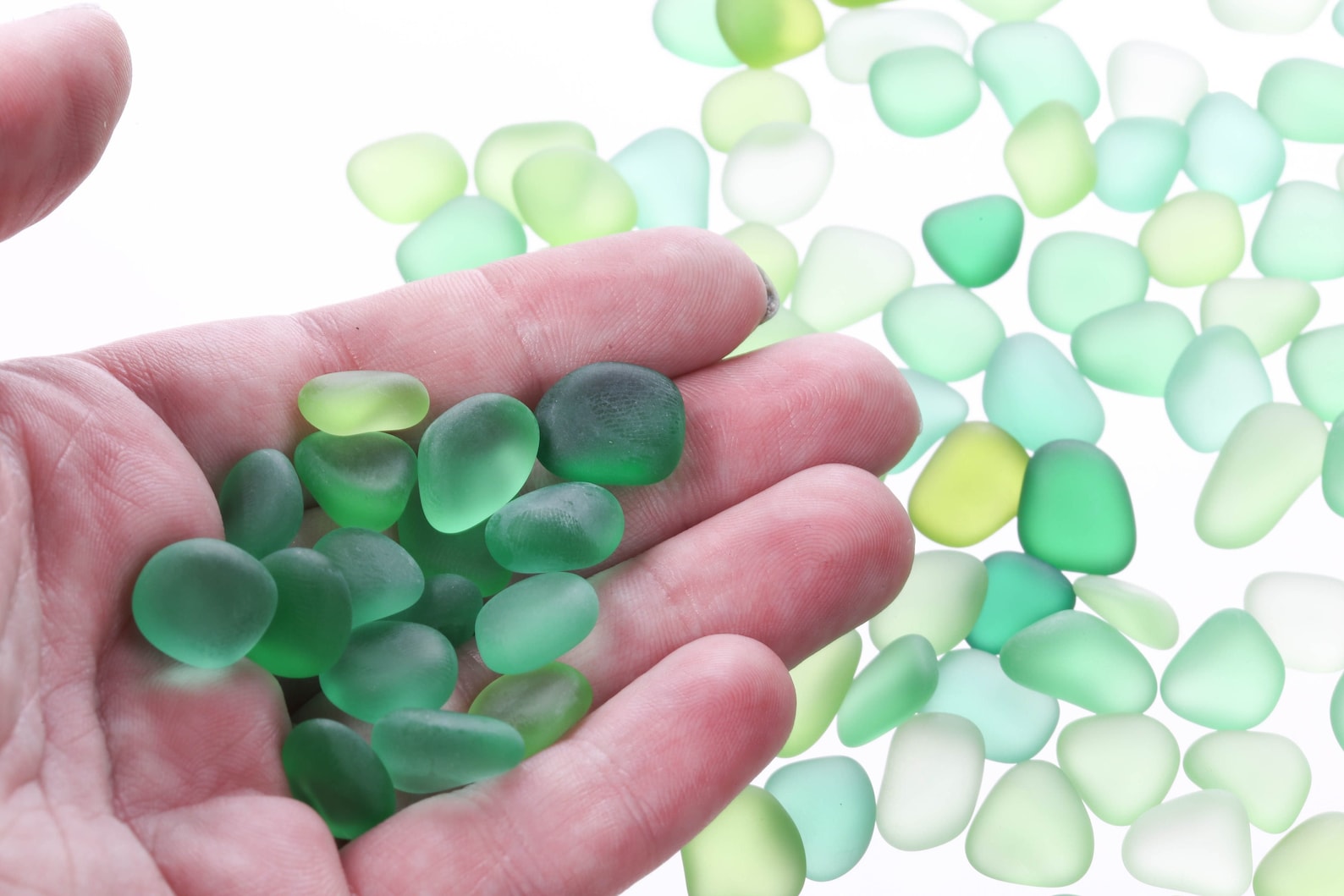 Raw Mixed Green Sea Glass Pieces, Rough Sea Glass, Manufactured Sea ...