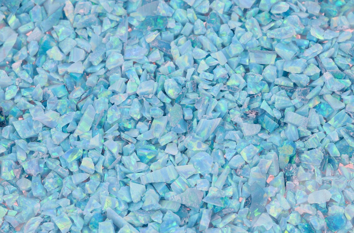 Turquoise Raw Kyocera Opal Chips, Inlay Opal, Cultured Rough Opal, Raw ...