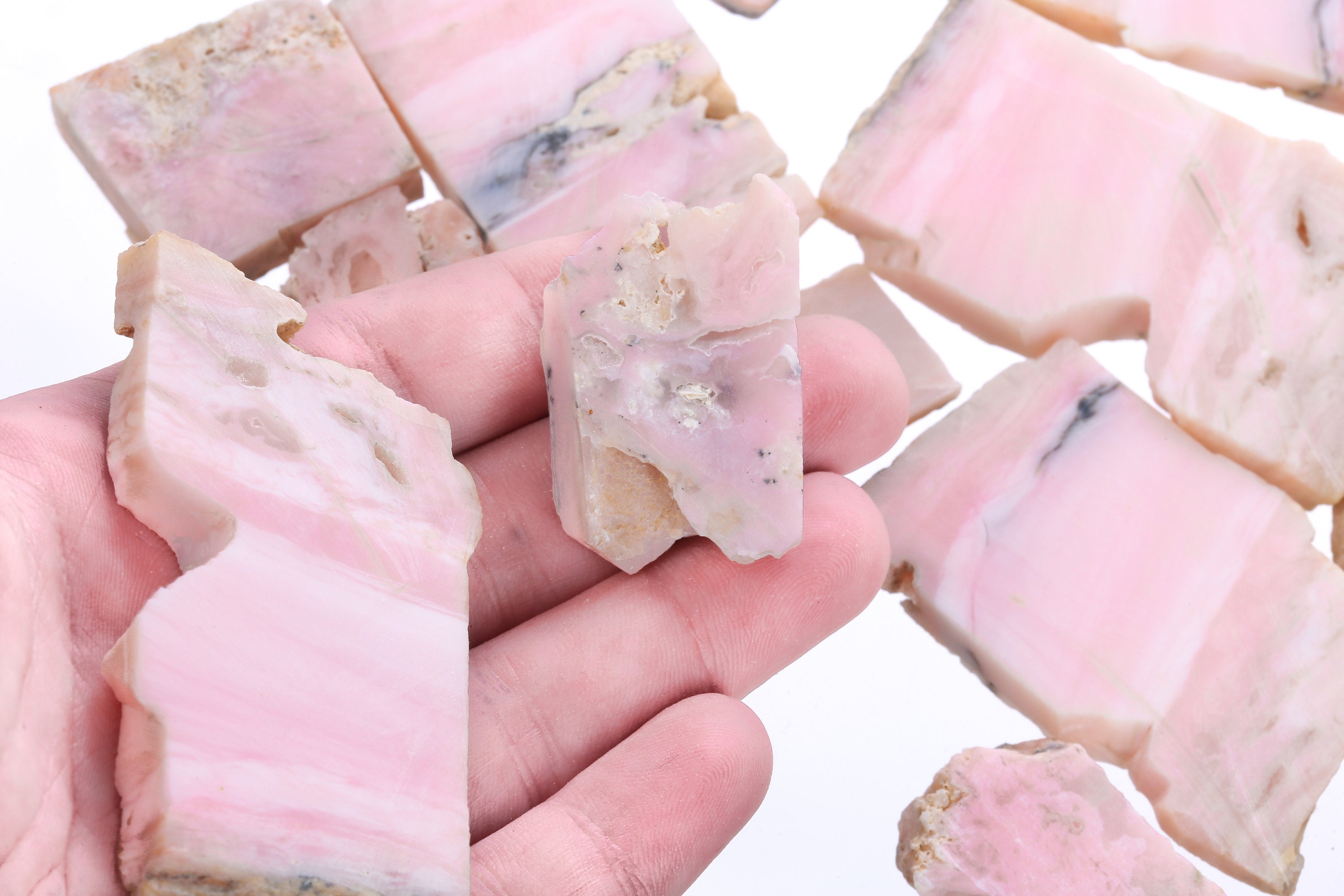Large Raw Pink Opal Slices Raw Crystals Rough Pink Opal | Etsy