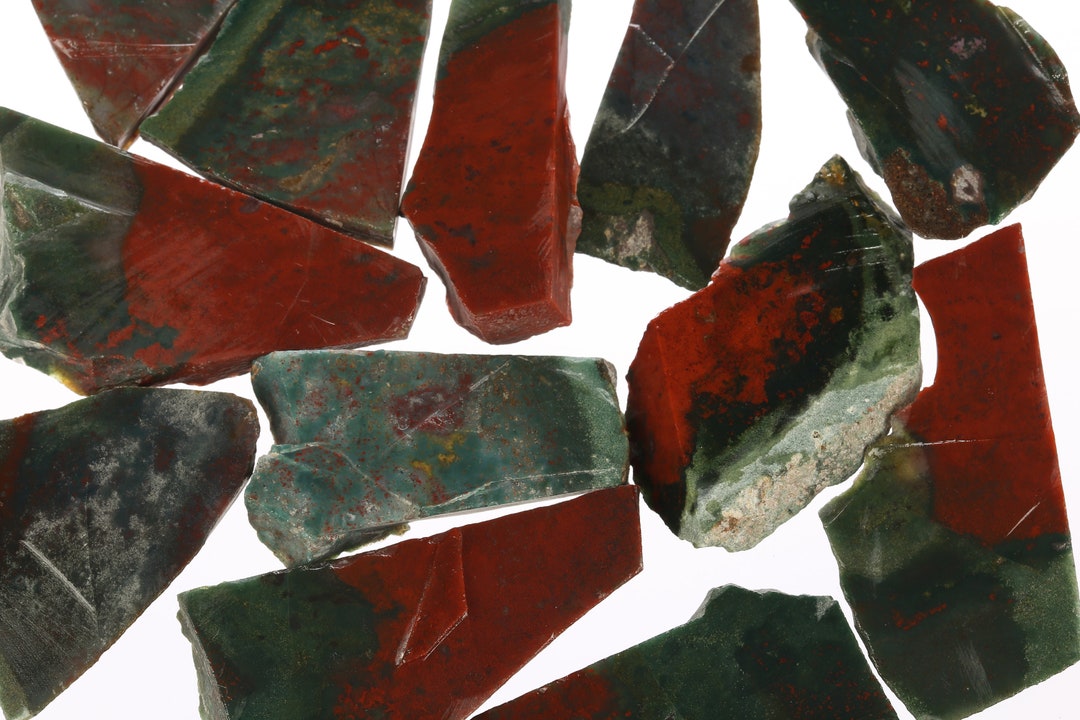 Large Raw Bloodstone Slices, Rough Bloodstone, Genuine Bloodstone ...