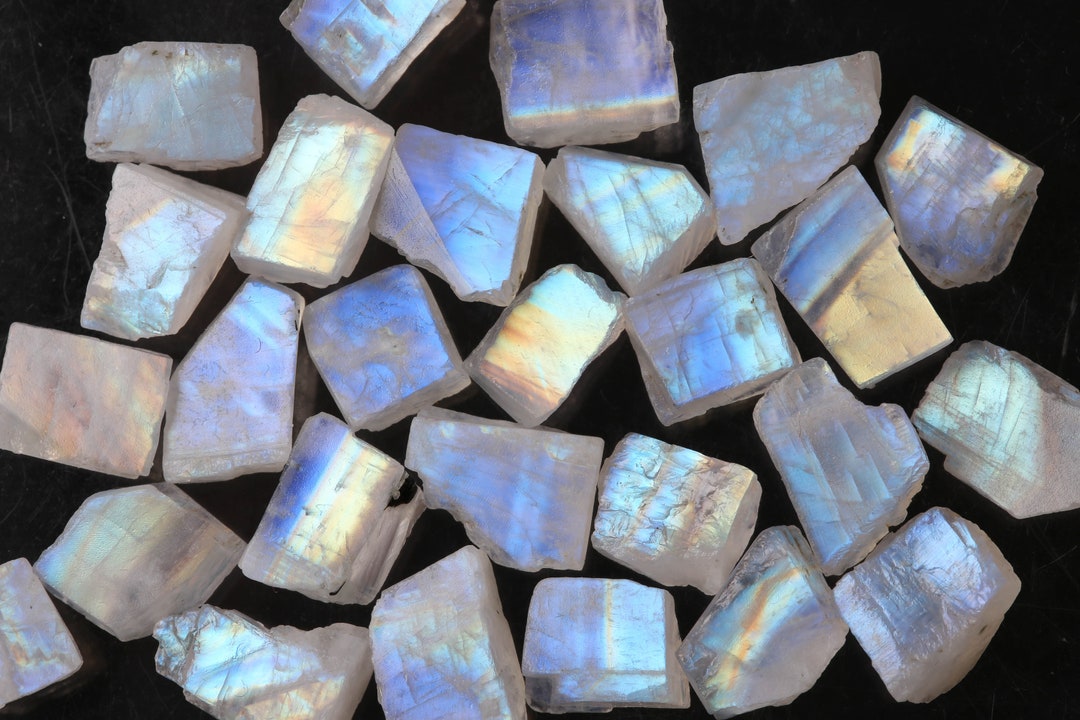 Mini Raw Moonstone Pieces, Rough Moonstone Slabs, June Birthstone, Bulk ...