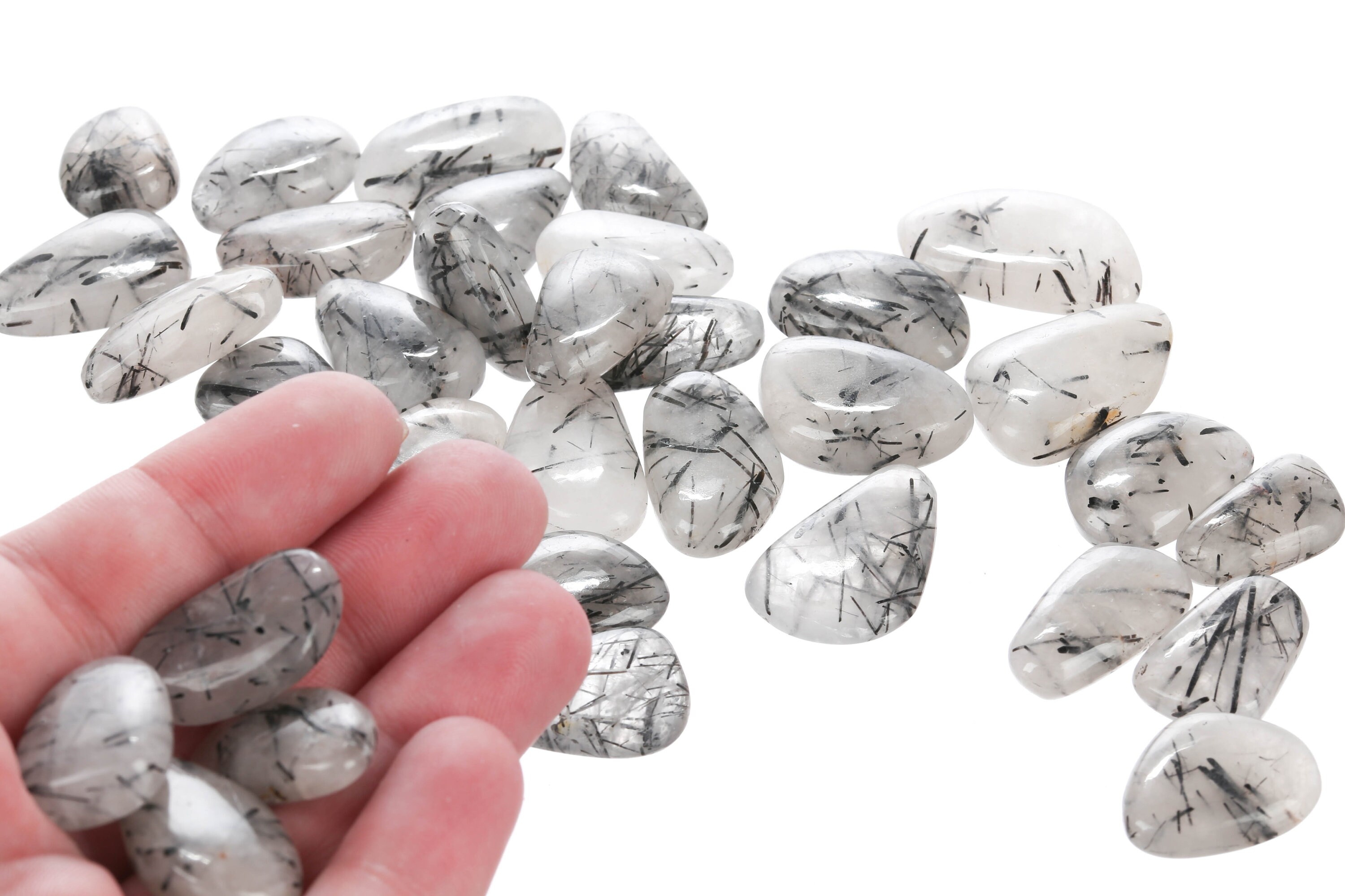 Hand Tumbled Raw Tourmalinated Quartz Pieces Rough Tumbled | Etsy