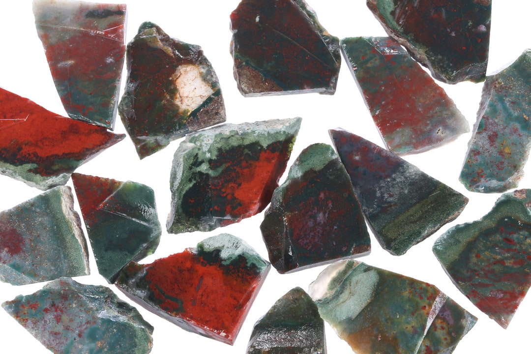 Raw Bloodstone Slices, Rough Bloodstone, Genuine Bloodstone Crystal ...