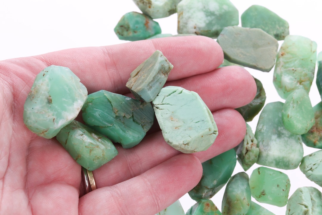 Raw Chrysoprase Pieces, Rough Natural Chrysoprase, Raw Australian Jade ...