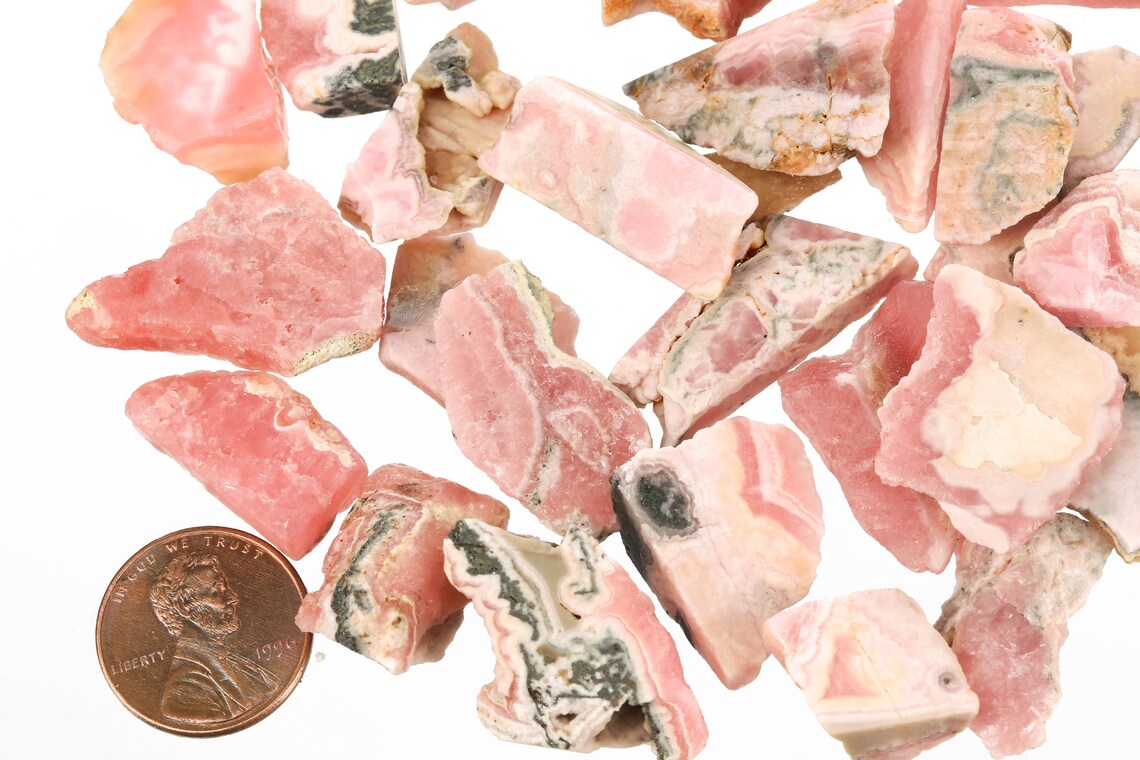 Raw Rhodochrosite Slices Rough Rhodochrosite Genuine - Etsy