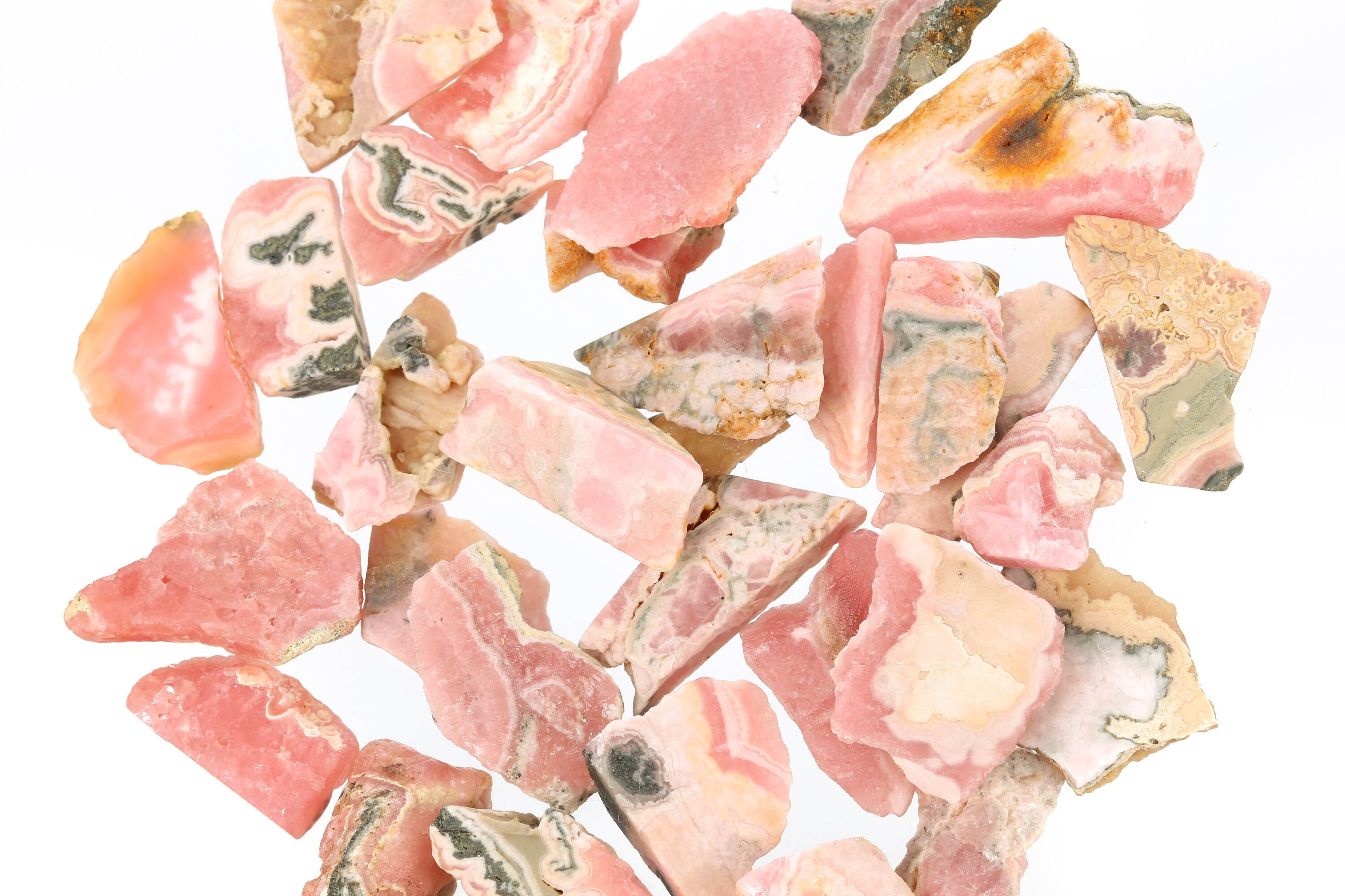 Raw Rhodochrosite Slices Rough Rhodochrosite Genuine - Etsy