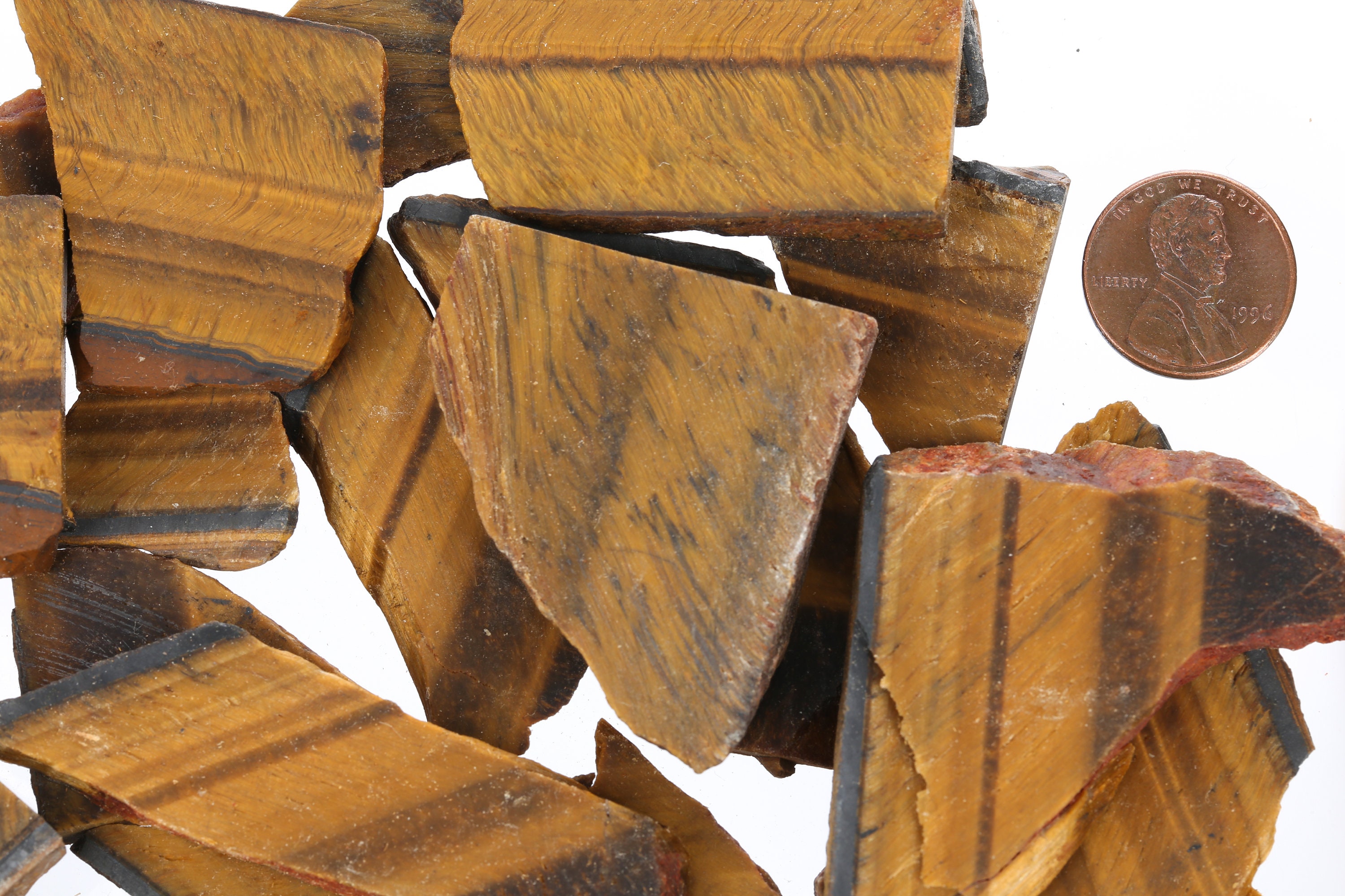 Large Raw Tigers Eye Slices, Rough Tigers Eye, Genuine Tigers Eye ...