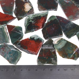Raw Bloodstone Slices, Rough Bloodstone, Genuine Bloodstone Crystal ...