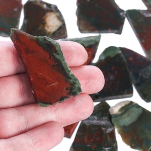 Raw Bloodstone Slices, Rough Bloodstone, Genuine Bloodstone Crystal ...