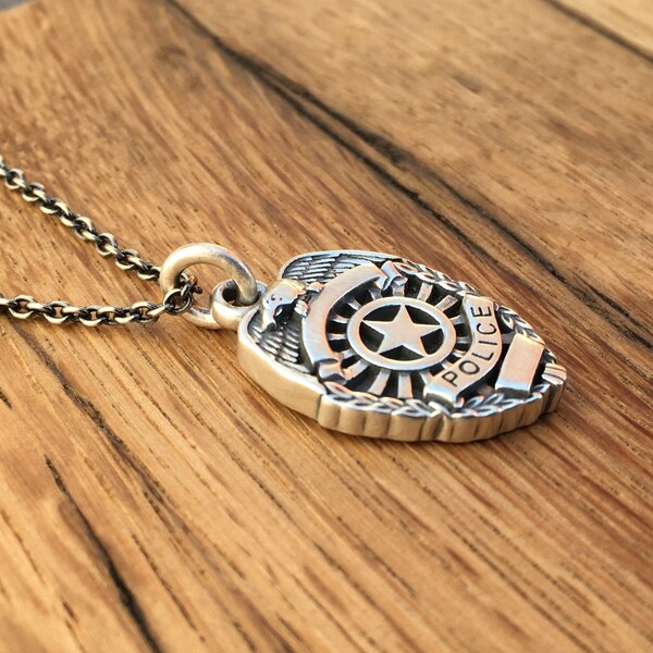 Police Badge Necklace - Etsy