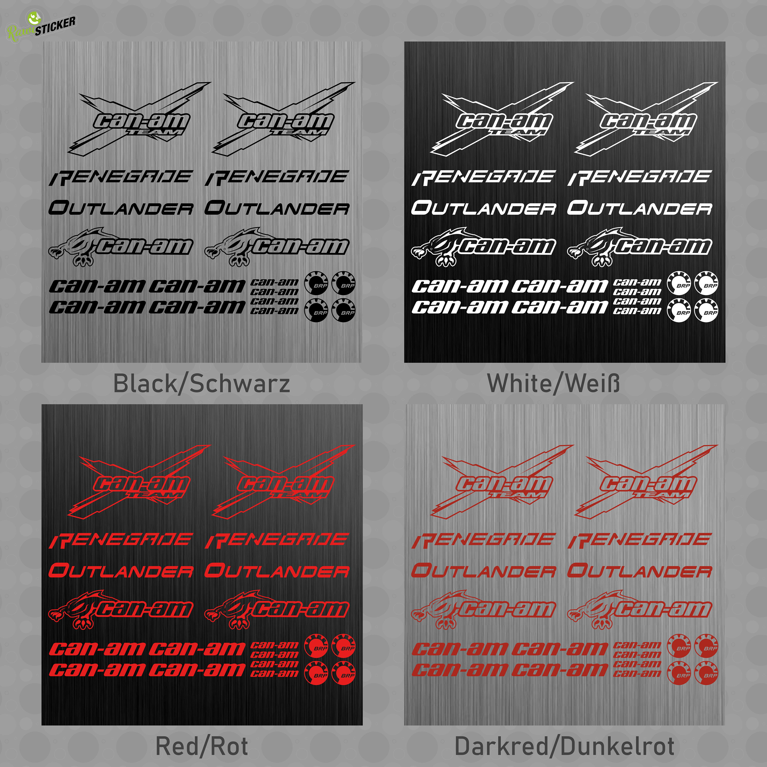 Can-am Canam Team BRP Renegade Outlander Sticker Quad 20 Pieces - Etsy