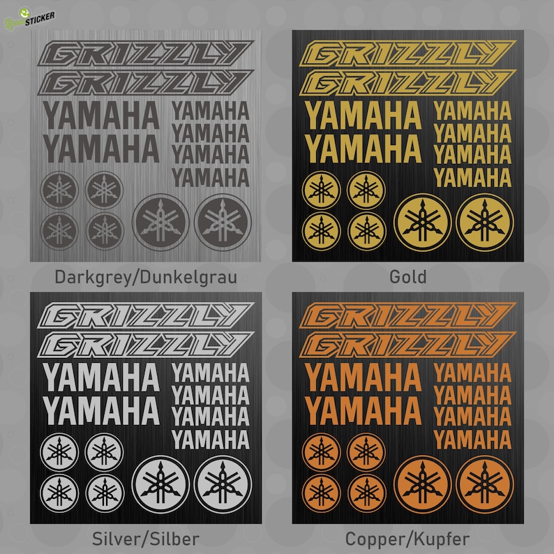 YAMAHA GRIZZLY Sticker Sticker Quad Decal ATV 14pcs Pieces - Etsy