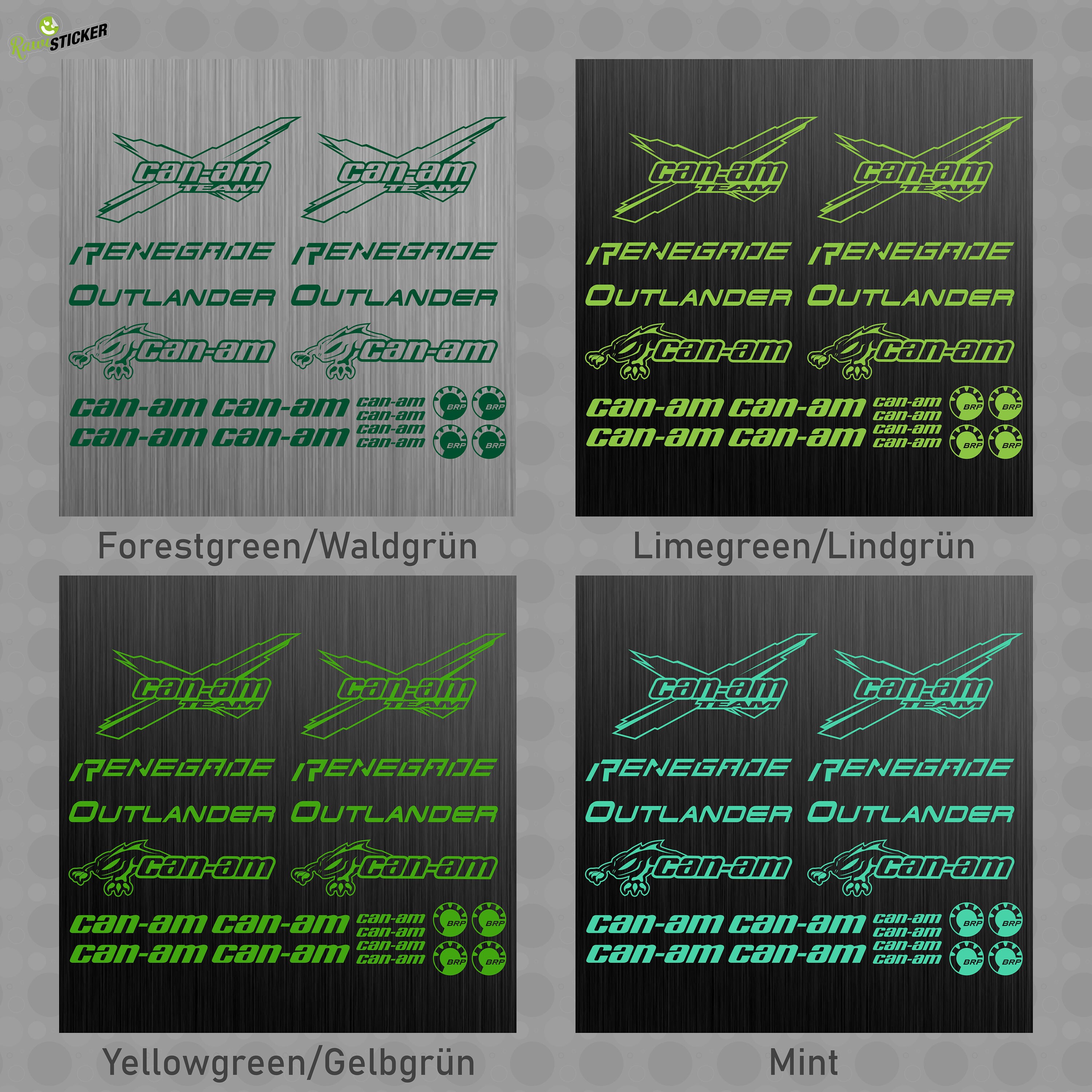 Can-am Canam Team BRP Renegade Outlander Sticker Quad 20 Pieces - Etsy