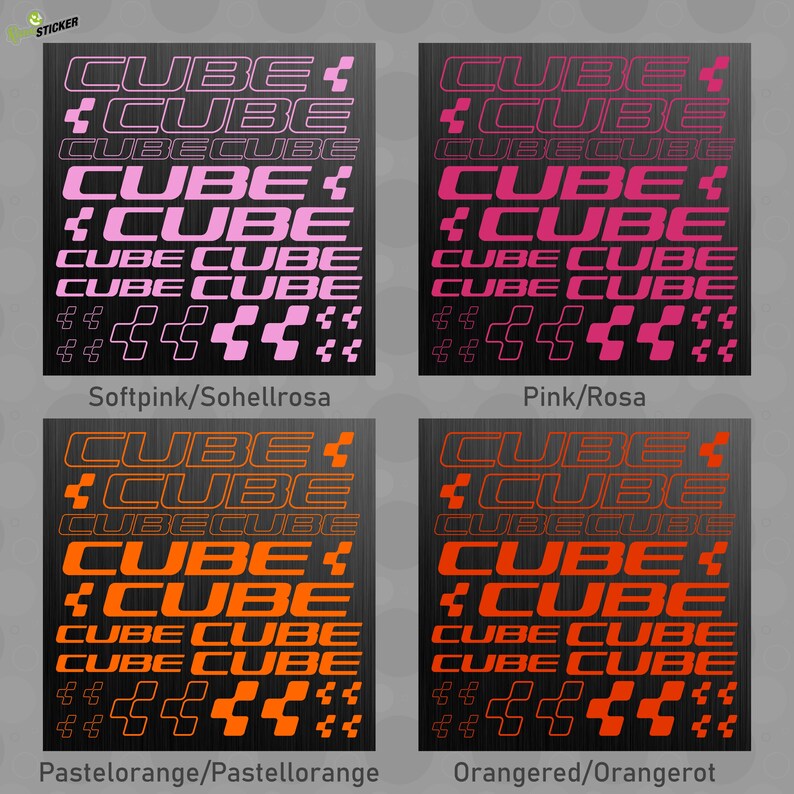 CUBE Old Aufkleber Sticker Fahrrad Bike Mtb Bmx Road 22 Stücke Pieces ...