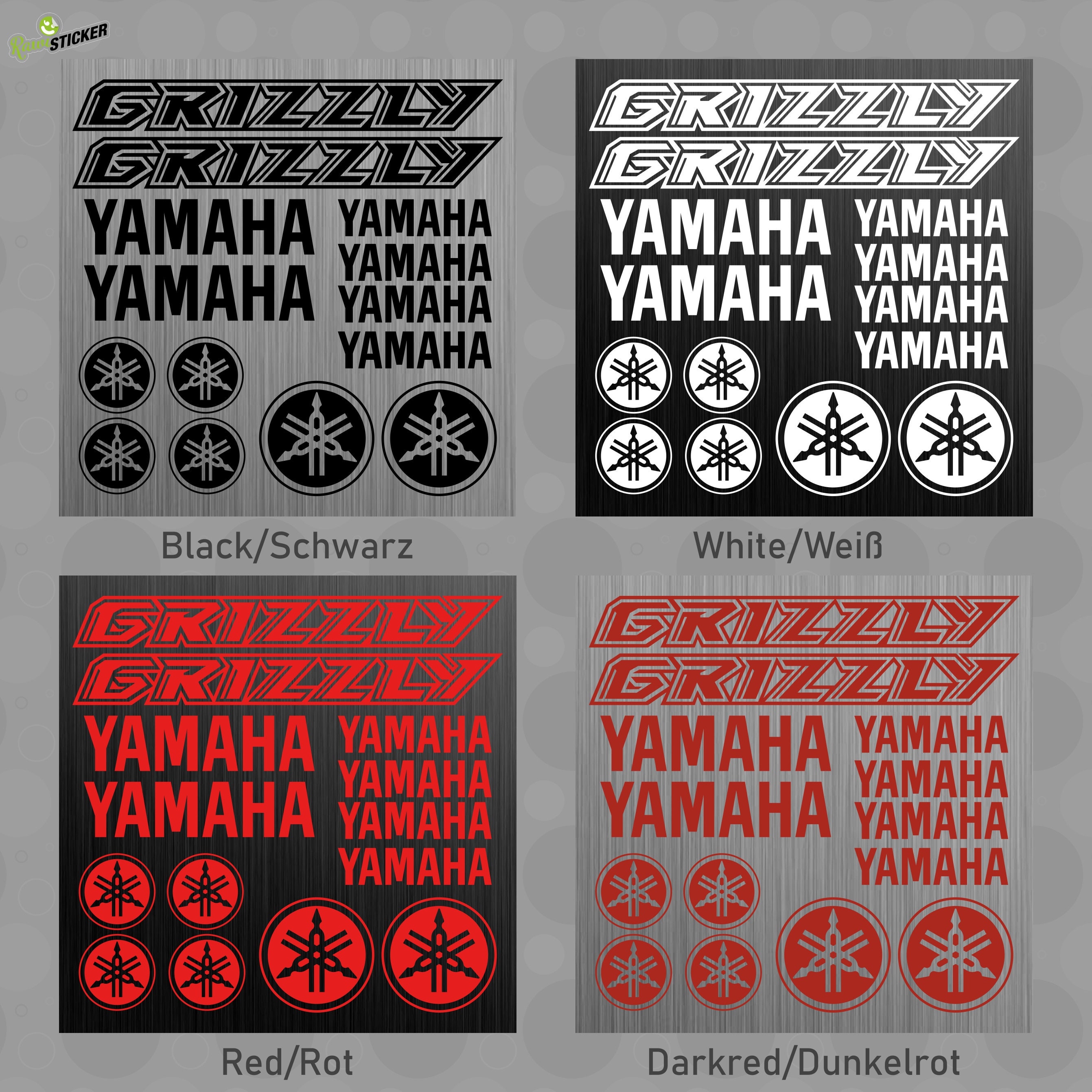 YAMAHA GRIZZLY Sticker Sticker Quad Decal ATV 14pcs Pieces - Etsy