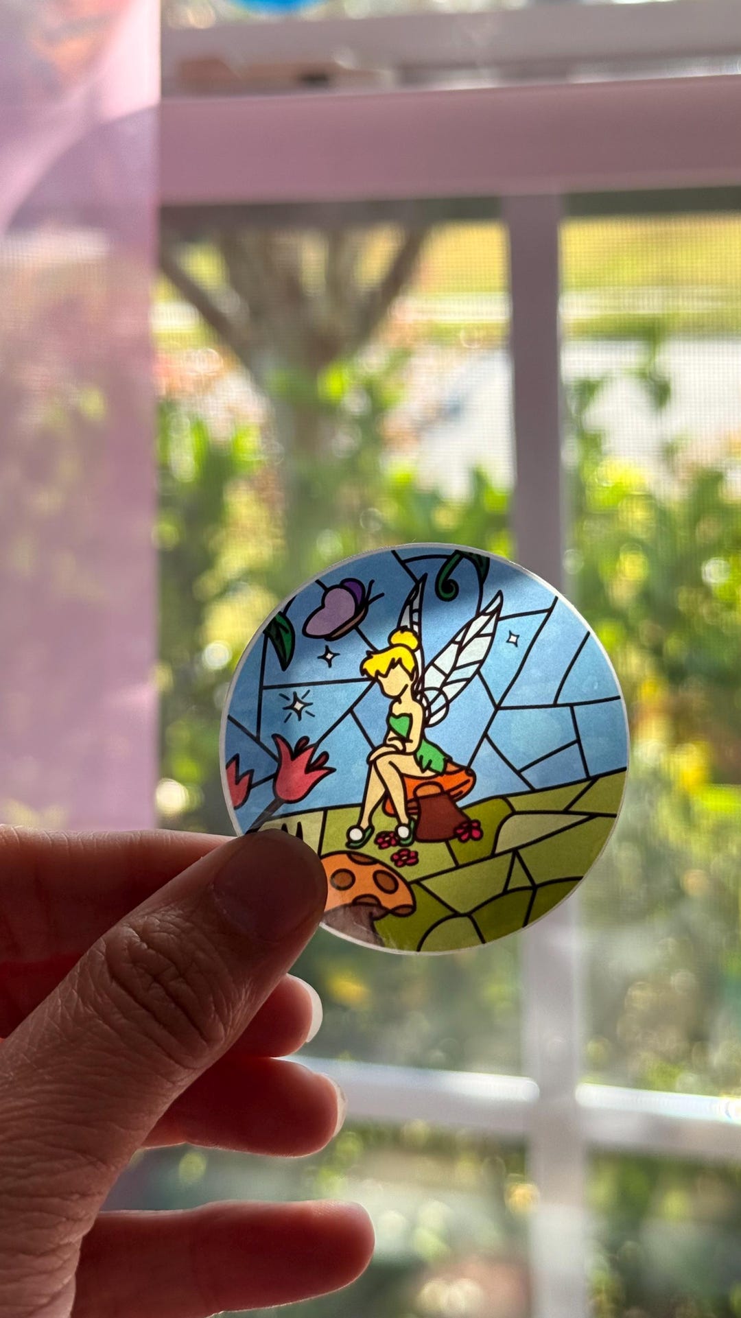 Tinkerbell Stained Glass Sticker / Fairy Decal - Etsy