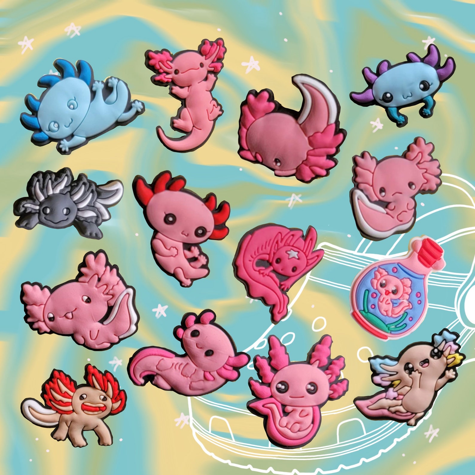 Axolotl Crocs Charms Shoe Charms Sea Life Axolotl Sea Creature Animal ...