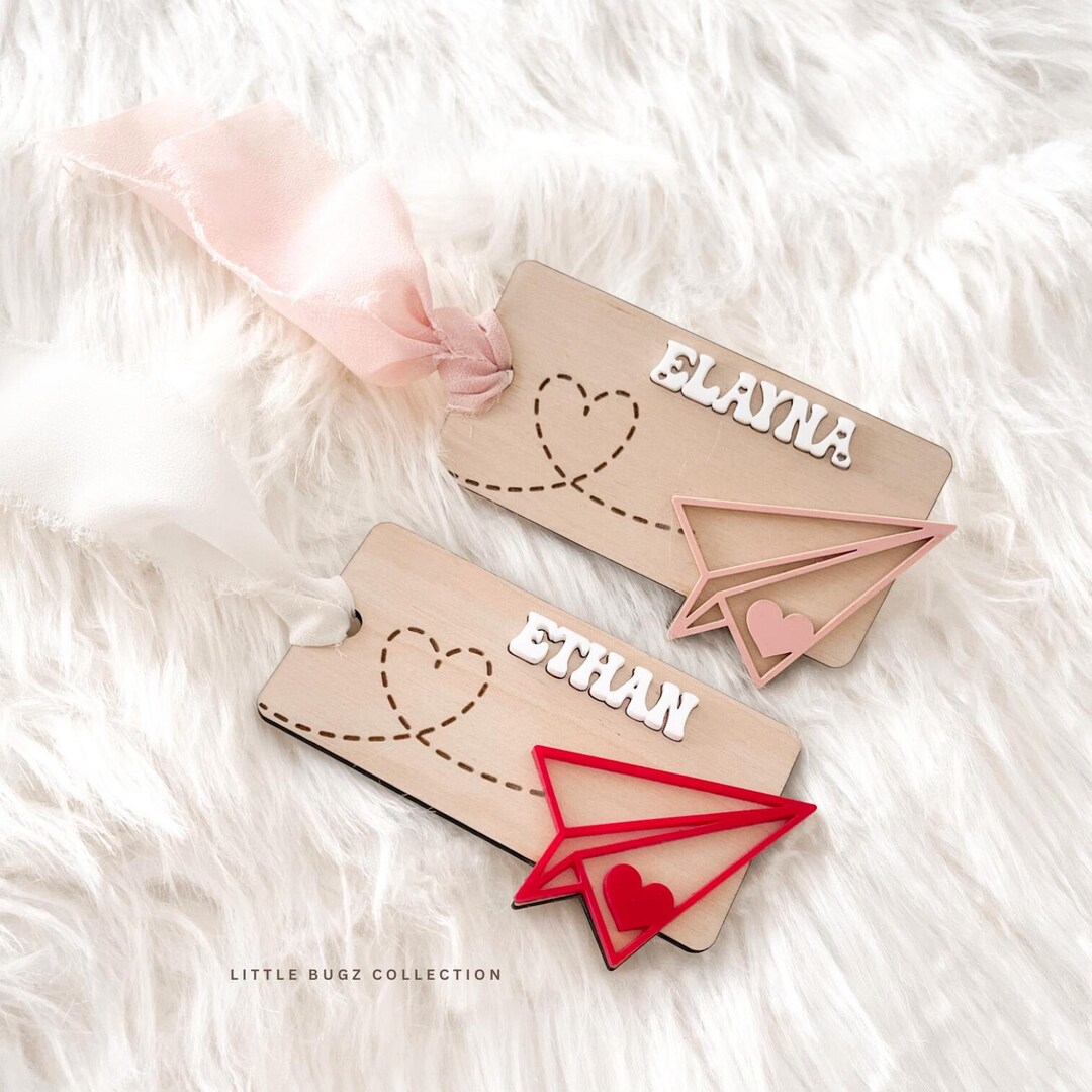 Valentine’s Day Paper Airplane Heart Gift Tag, Valentine’s Day Tag - Etsy