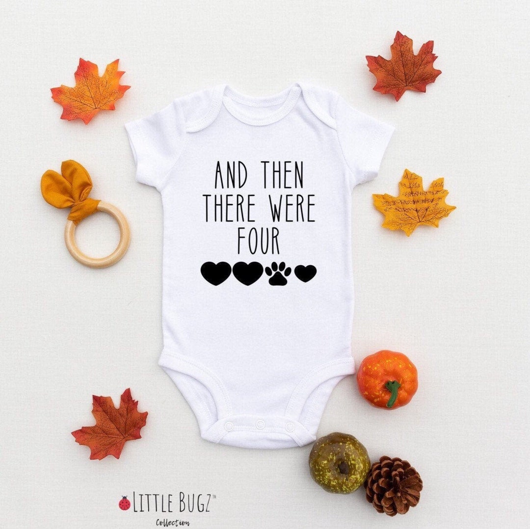 And Then There Were Four Onesie®, Pregnancy Baby Announcement With Dog ...