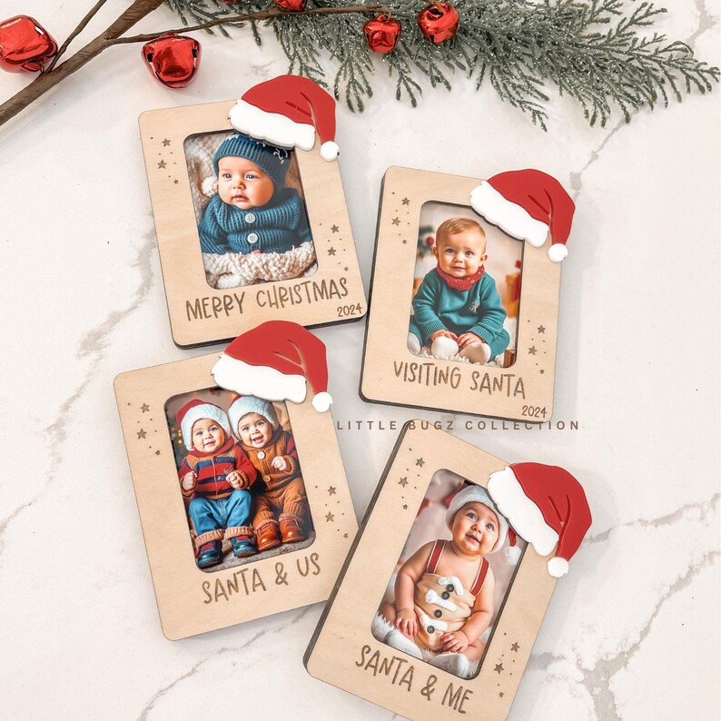 Santa Hat Christmas Photo Frame | Custom Christmas Frame - Etsy