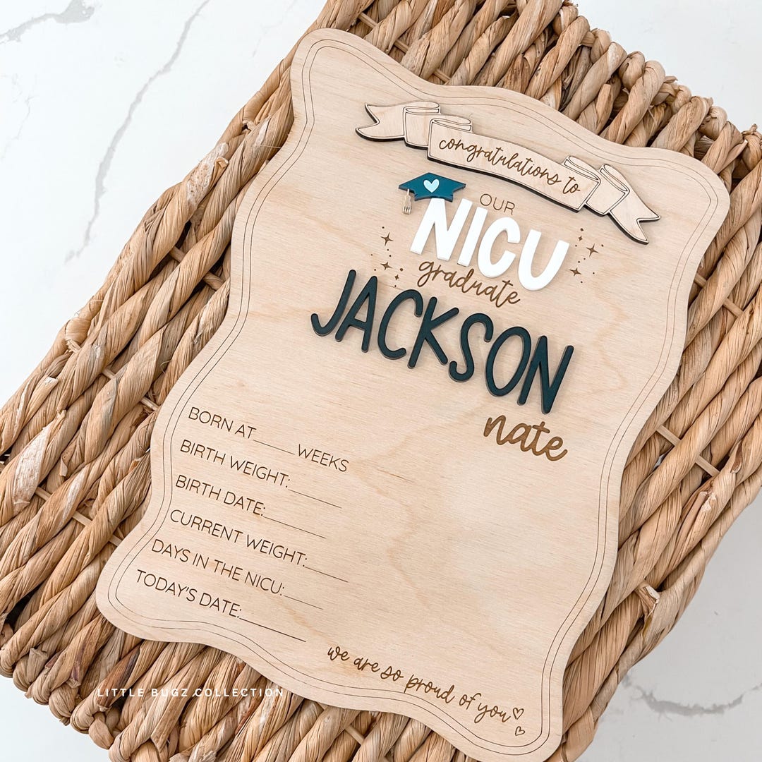 NICU Graduate Sign | Personalized NICU Graduation Keepsake | Custom ...