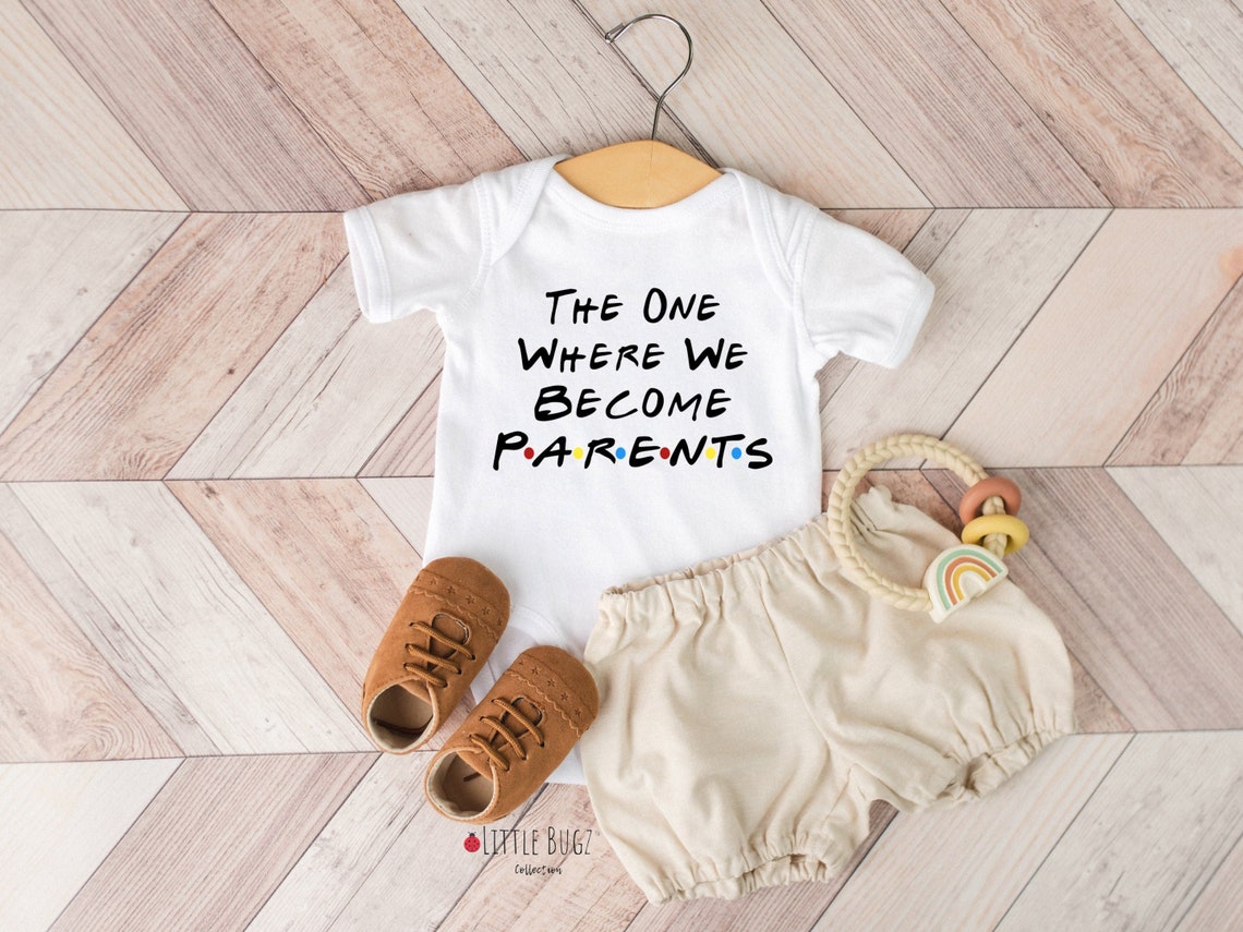 Friends Theme Pregnancy Announcement Onesie, Personalized Baby Bodysuit ...